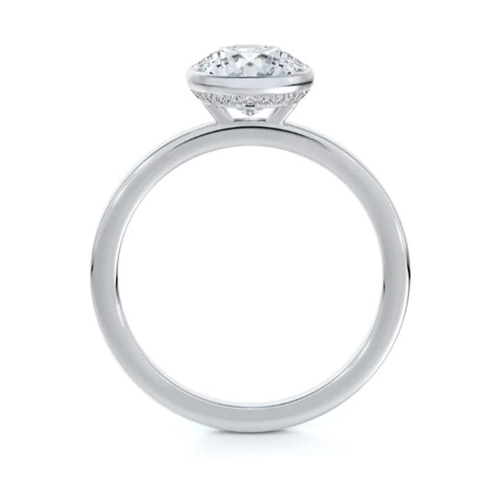 De Beers Forevermark by Micaela Hidden Halo Bezel Set Engagement Ring ...