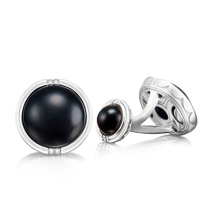 Tacori Round Cufflinks with Black Onyx in Sterling Silver – Mountz Jewelers