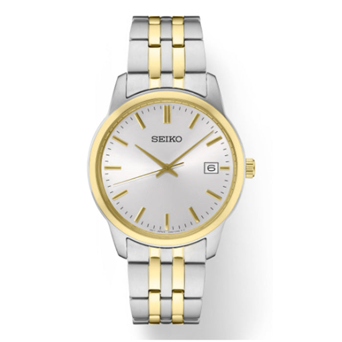 Seiko 40MM Essentials Collection White Dial Watch in Two-Tone Stainles ...